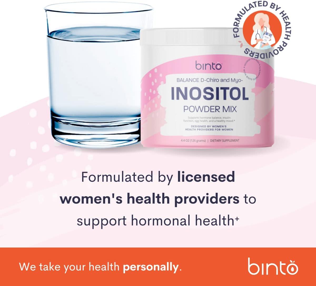 Binto Inositol Powder Mix | 60-Day Supply | Myo and D-Chiro Inositol 40:1 Ratio | Hormone ...