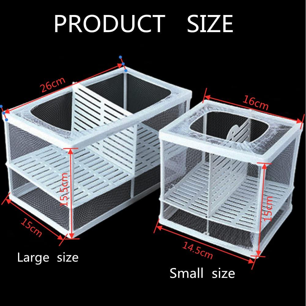 2 Pcs Nylon Mesh Aquarium Fish Fry Hatchery Isolation Box with Board ...