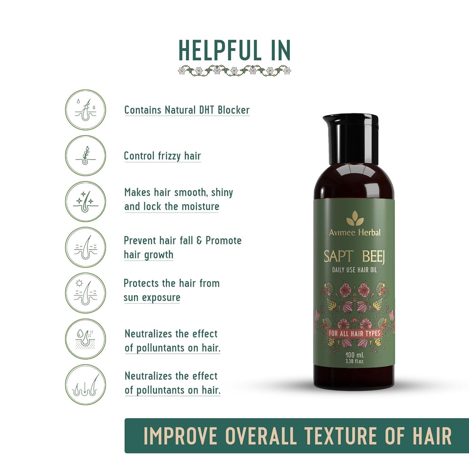 Sapt Beej Hair Oil - Nourishing 7 Seed Formula | Non-Greasy & Mineral ...