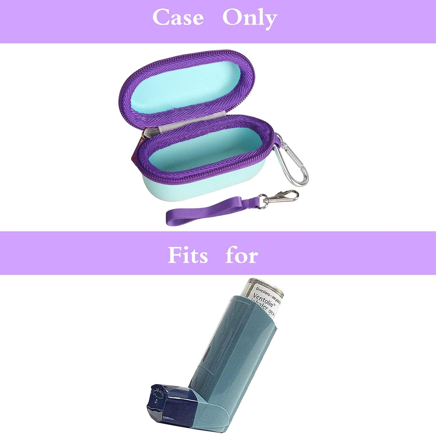 Mchoi Teal Hard Carrying Case for Ventolin Inhaler - Includes Carabiner ...