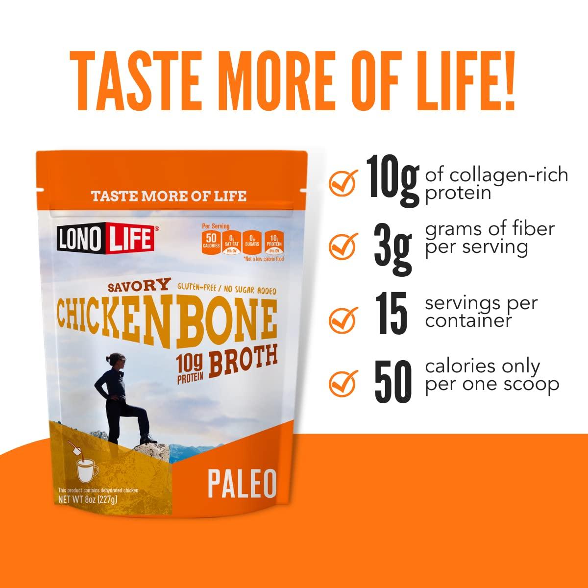 Grass-Fed Chicken Bone Broth Powder - 10g Collagen, Keto & Paleo ...