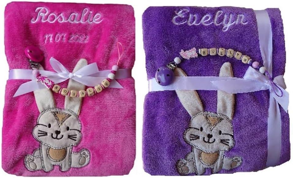 Personalized Baby Blanket & Pacifier Band | Custom Embroidered Baptism ...