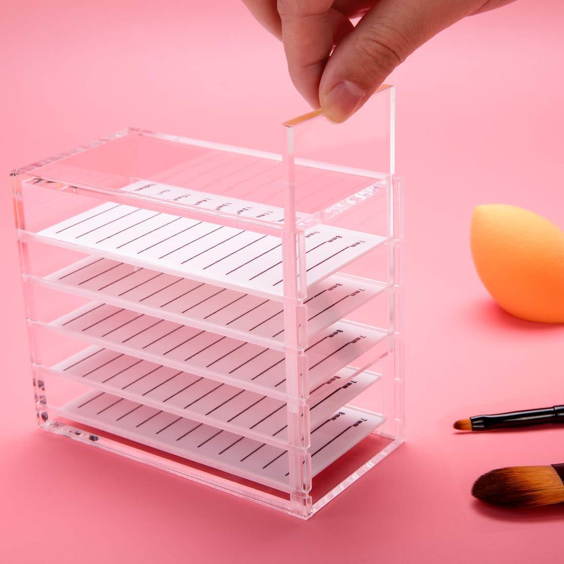 5 Layer Clear Acrylic Eyelash Storage Box | False Lash Case & Organizer ...