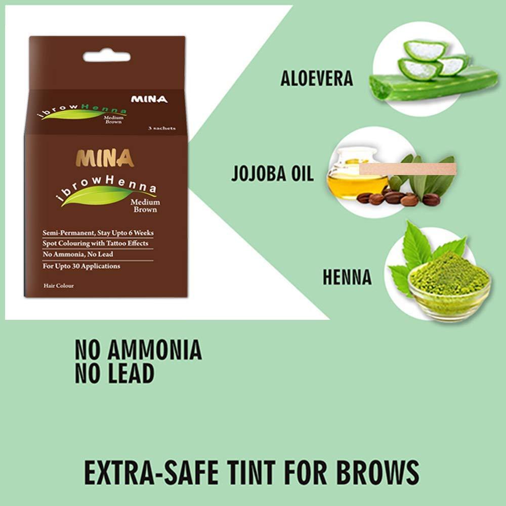 Mina iBrow Hair Color Medium Brown - Natural Spot Coloring Tint Powder ...