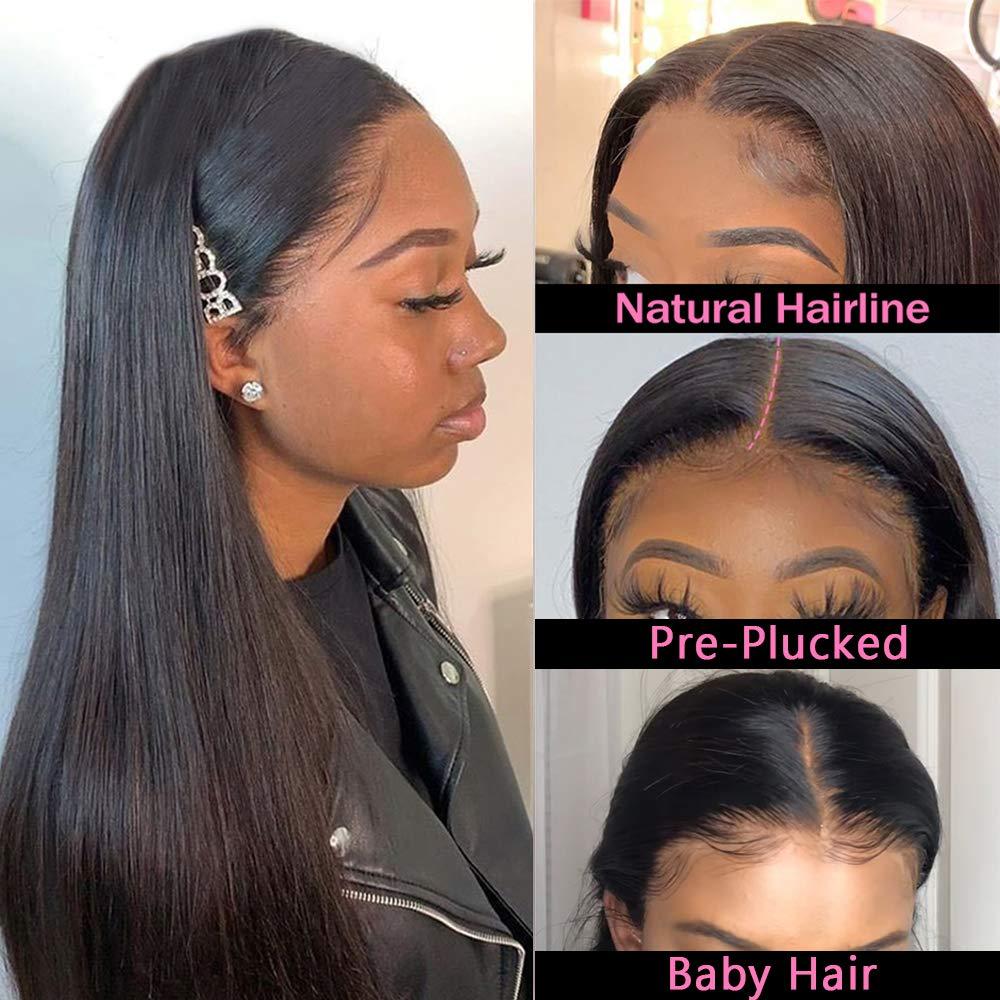 CHEETAHBEAUTY 20 Inch T Part Lace Front Wig - Natural Black Human Hair ...