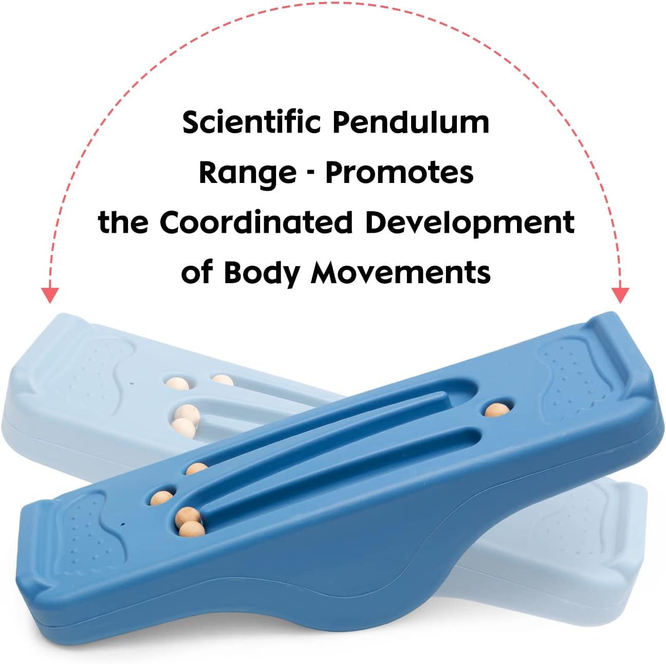 Kids Rocking Seesaw Balance Board with 5 Wooden Balls - Sensory ...