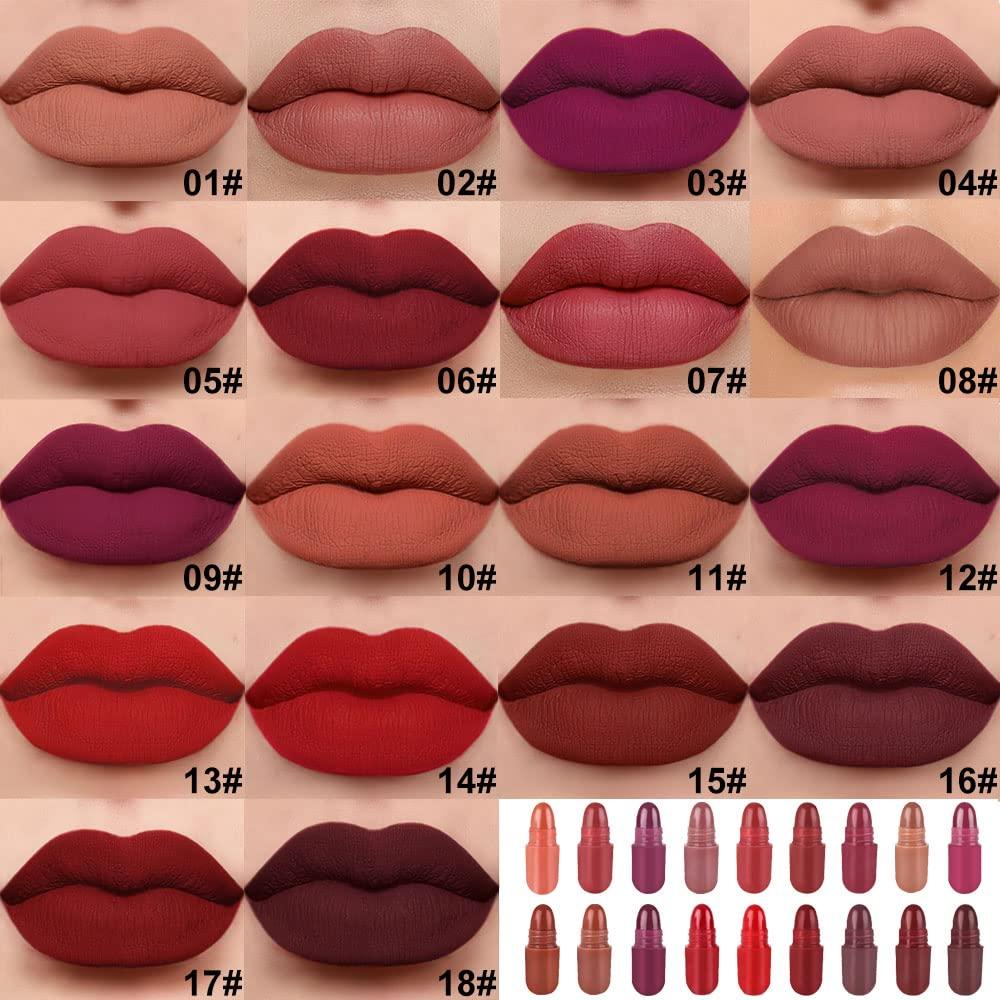 18Pcs Capsule Pills Matte Lipstick Set for Long Lasting, Original 24 ...