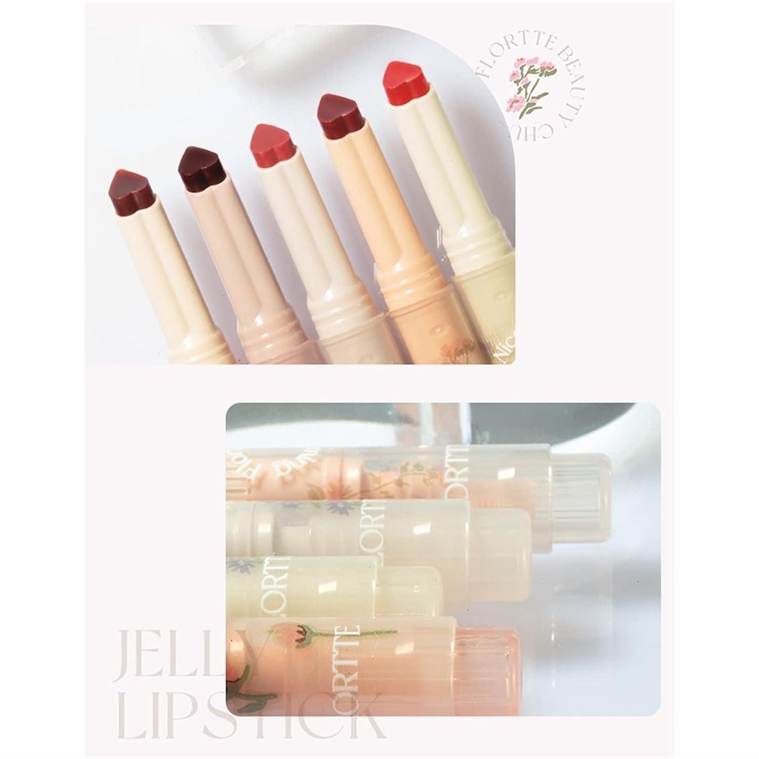 Flortte Jelly Lipstick | Moisturizing Lip Glaze | Heart Shape ...
