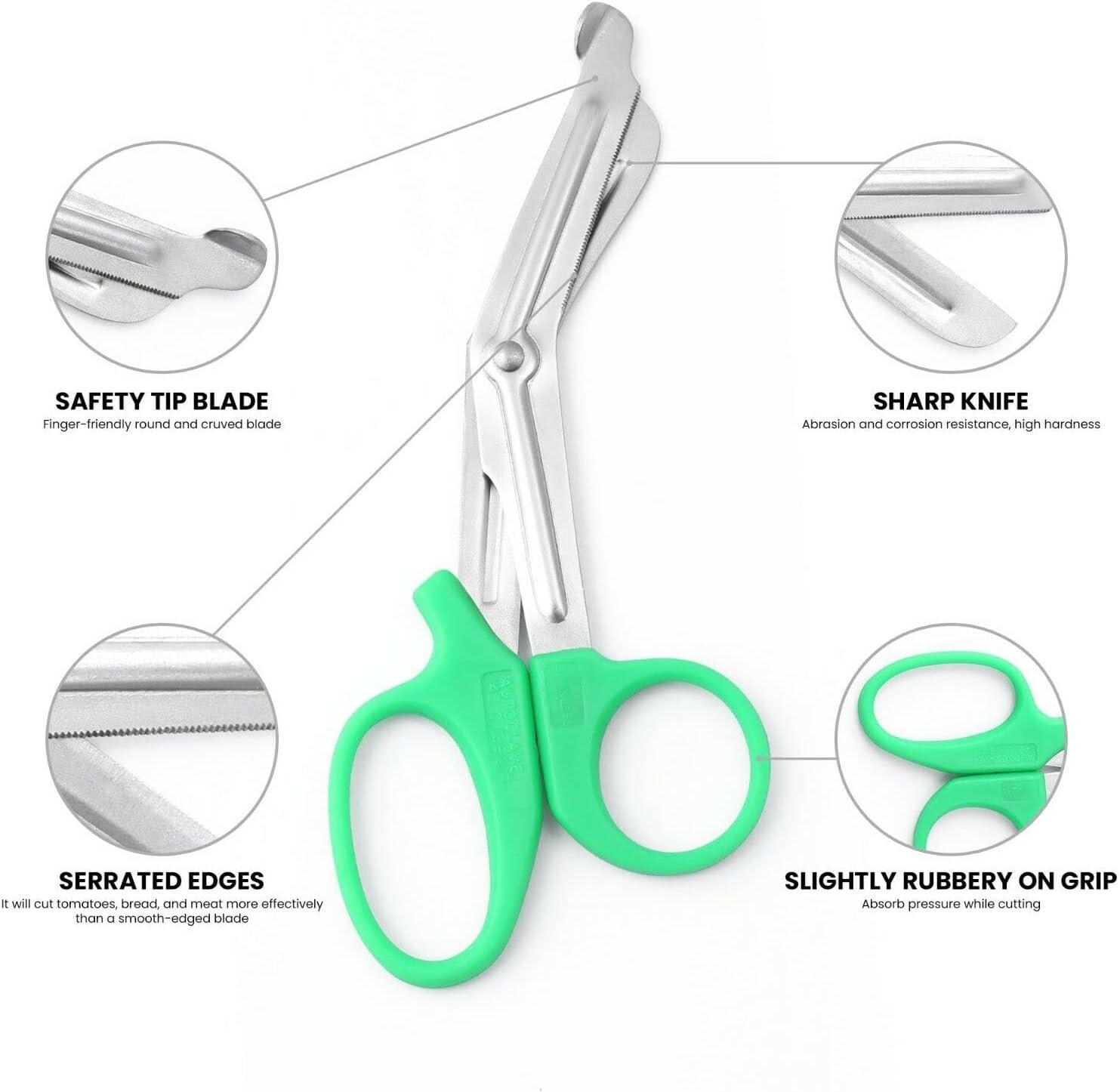 Titanium EMT Trauma Shears 5.5'' Bent Stealth - Green Bandage Shears ...