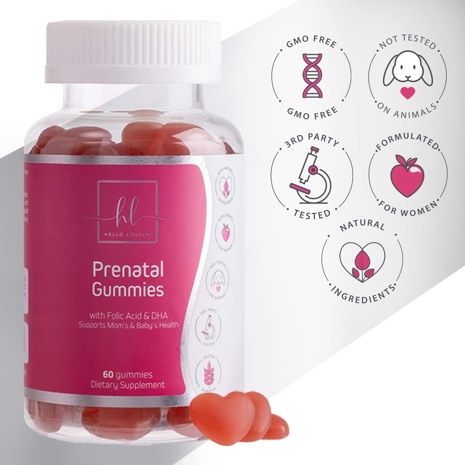 Prenatal Vitamin Gummies with DHA, Folic Acid & Immune Support - 60 ...