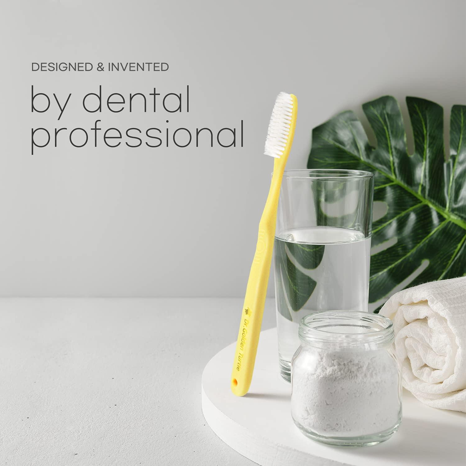 Dr.Golden Turtle Long Head Toothbrush 4-Pack | Dentist Designed ...