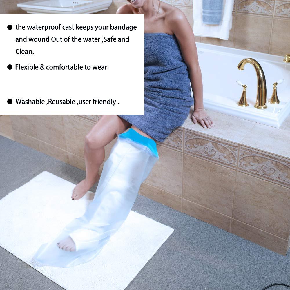 Waterproof Leg Cast Cover Reusable Protector for Adult Half & Short Leg ...