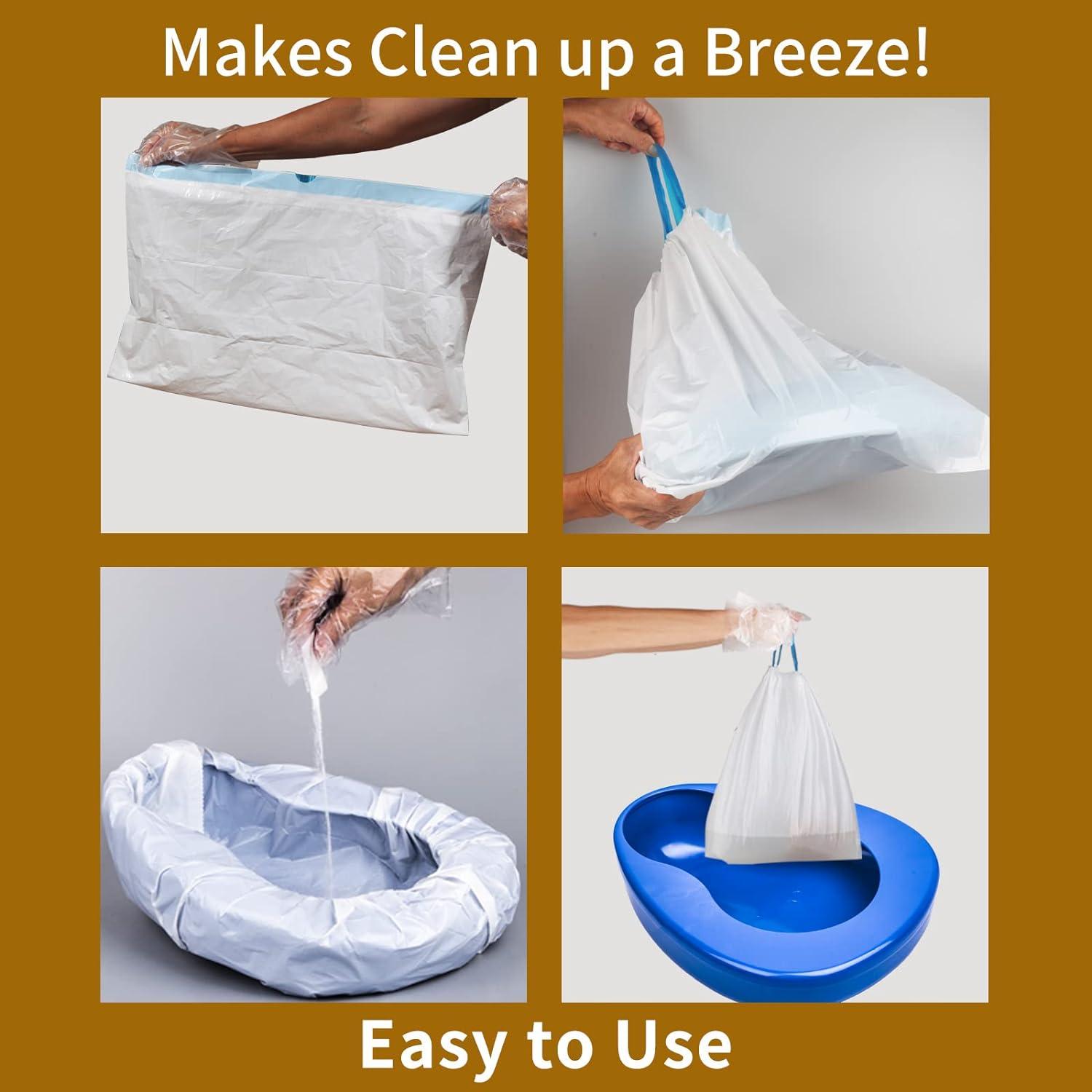 Bed Pan Set with Disposable Liners and Urine Absorption Powder - Heavy ...