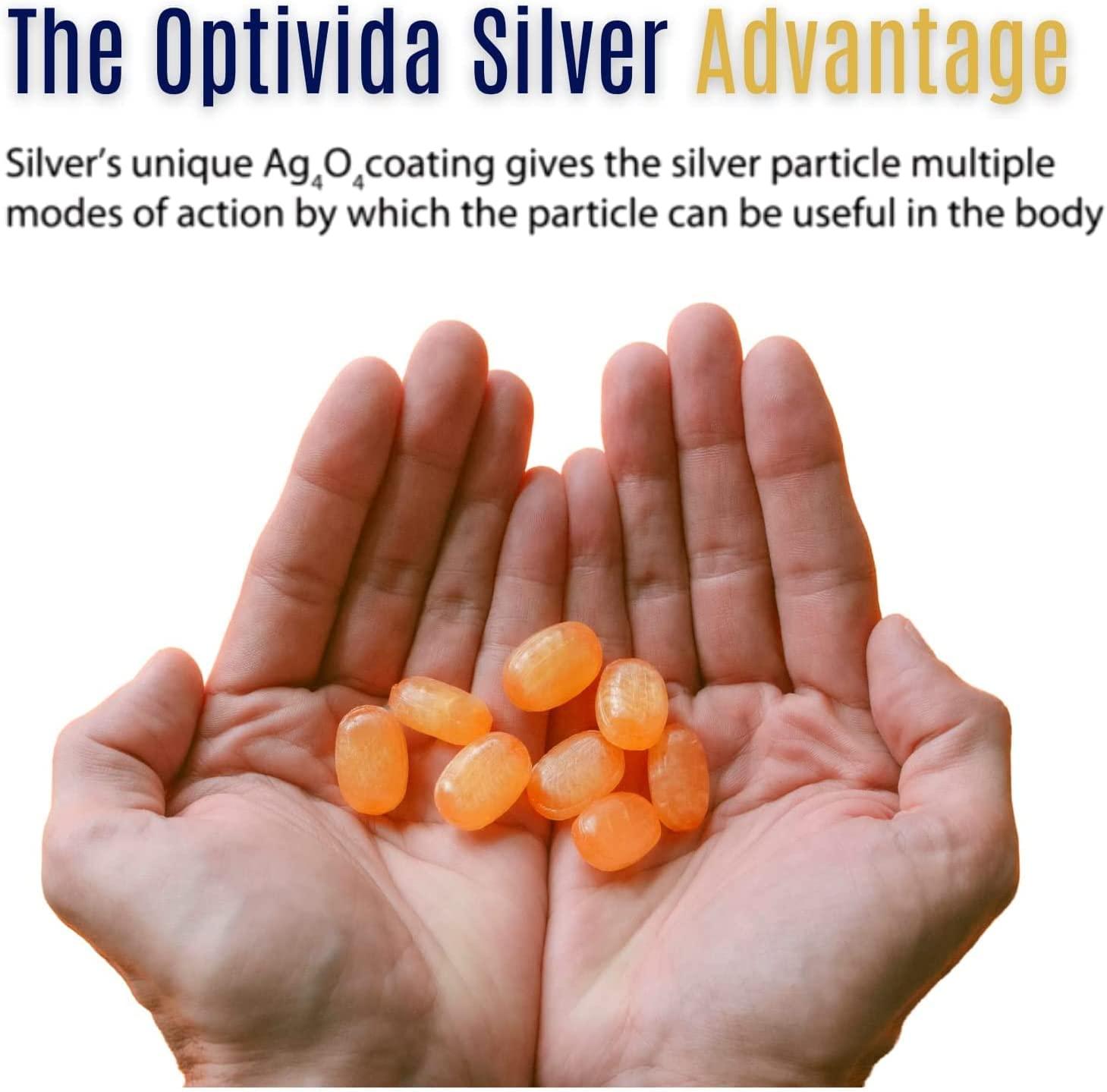 Optivida Health Nano-Silver Lozenges 60PPM - Immune Support Cough Drops ...