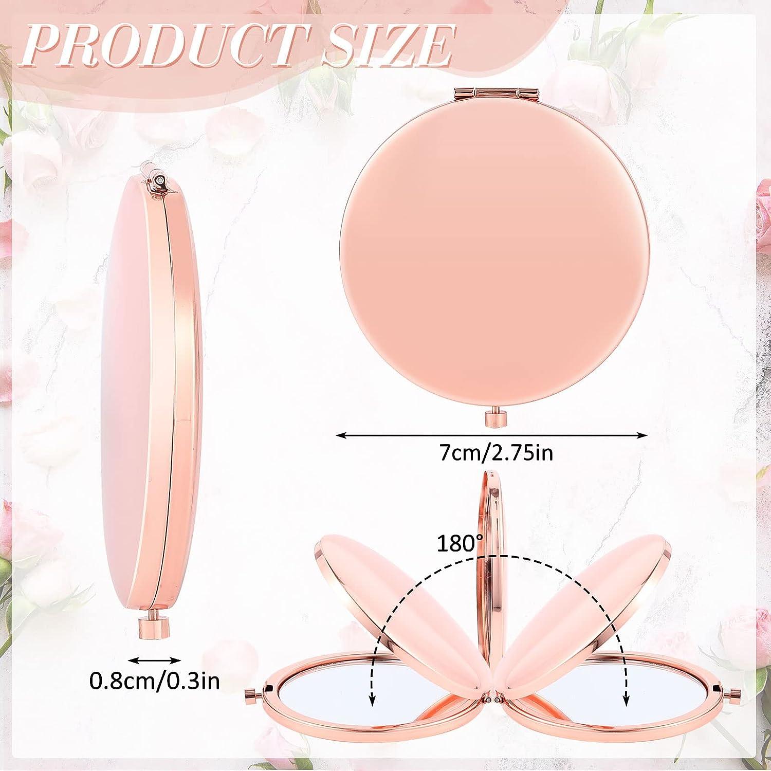 Set of 24 Rose Gold Compact Mirror Bulk Pack - Double Sided Magnifying ...