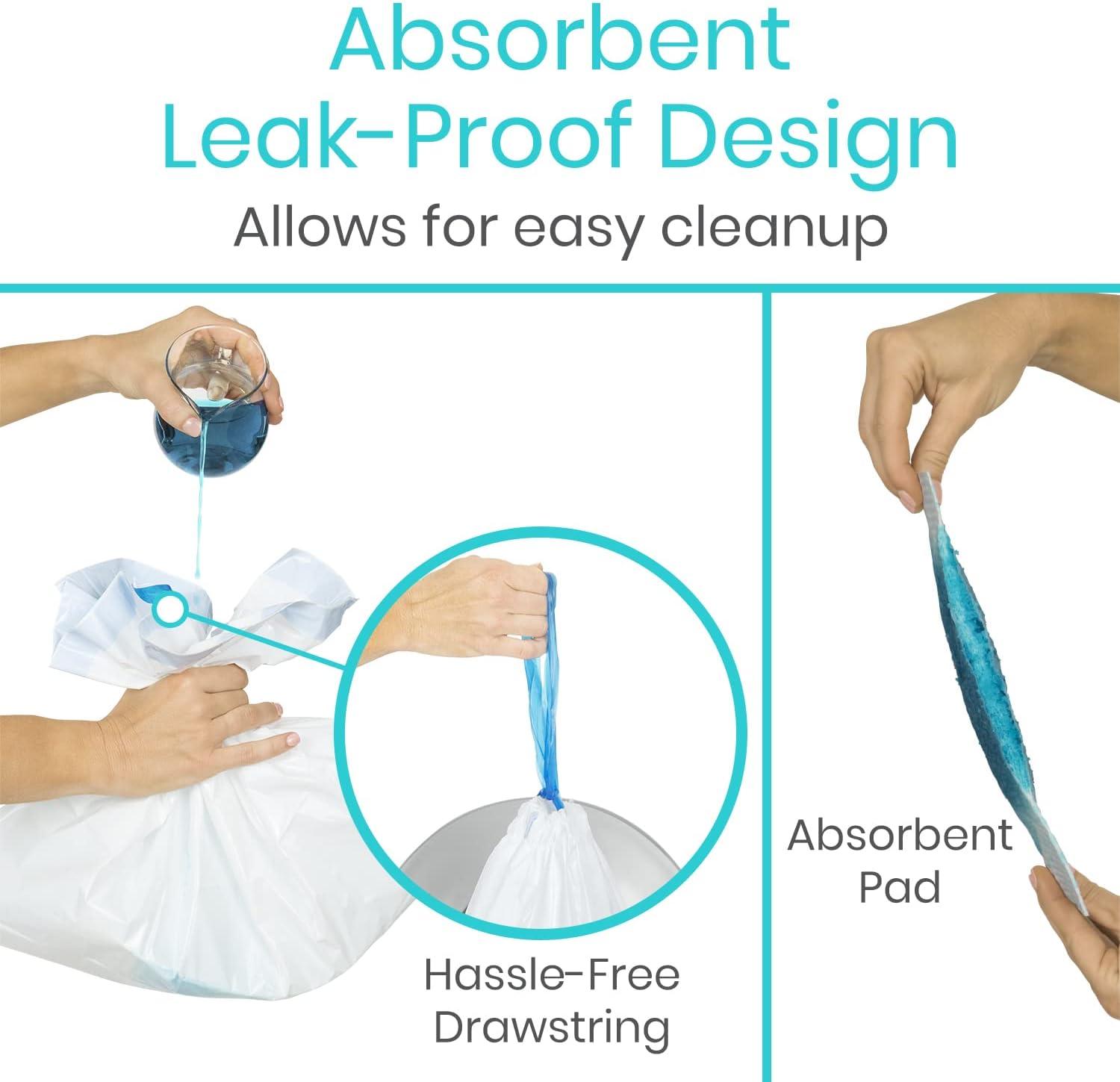 Vive Commode Liners with Absorbent Pads (6 Pack) - Disposable Porta ...