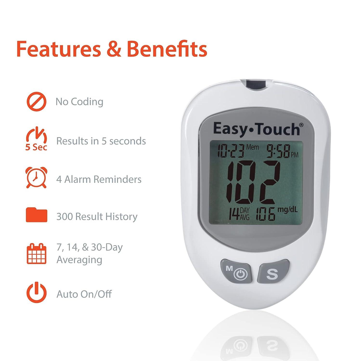 EasyTouch Control Solution Glucose Monitor Kit - Hi & Low - 2 Vials 4 ...