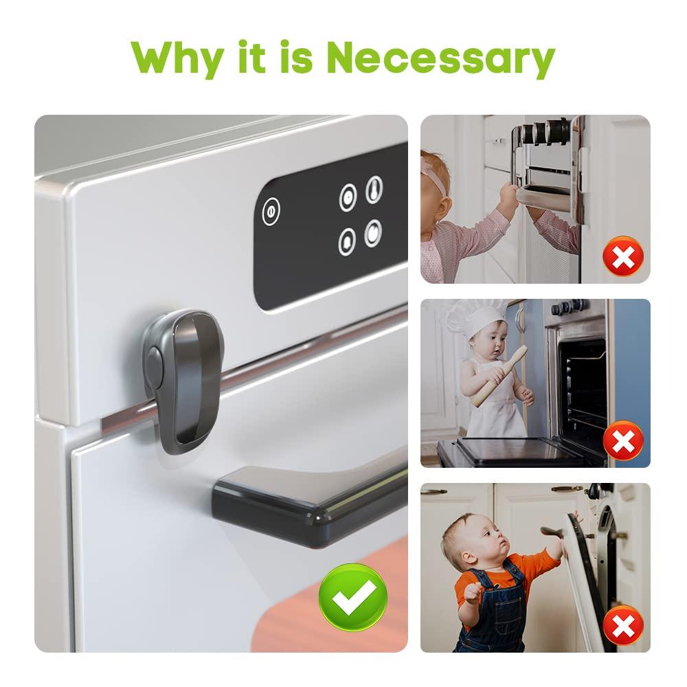 SAFELON Baby Safety Oven Door Lock - Double Button Kitchen Safety Lock ...