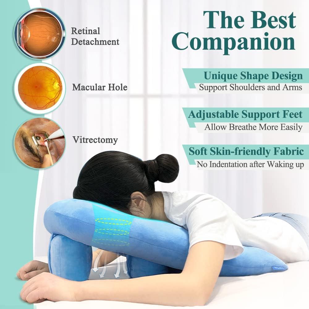 Prone Pillow for Sleeping After Eye Surgery - Arm Hole & Massage Head ...