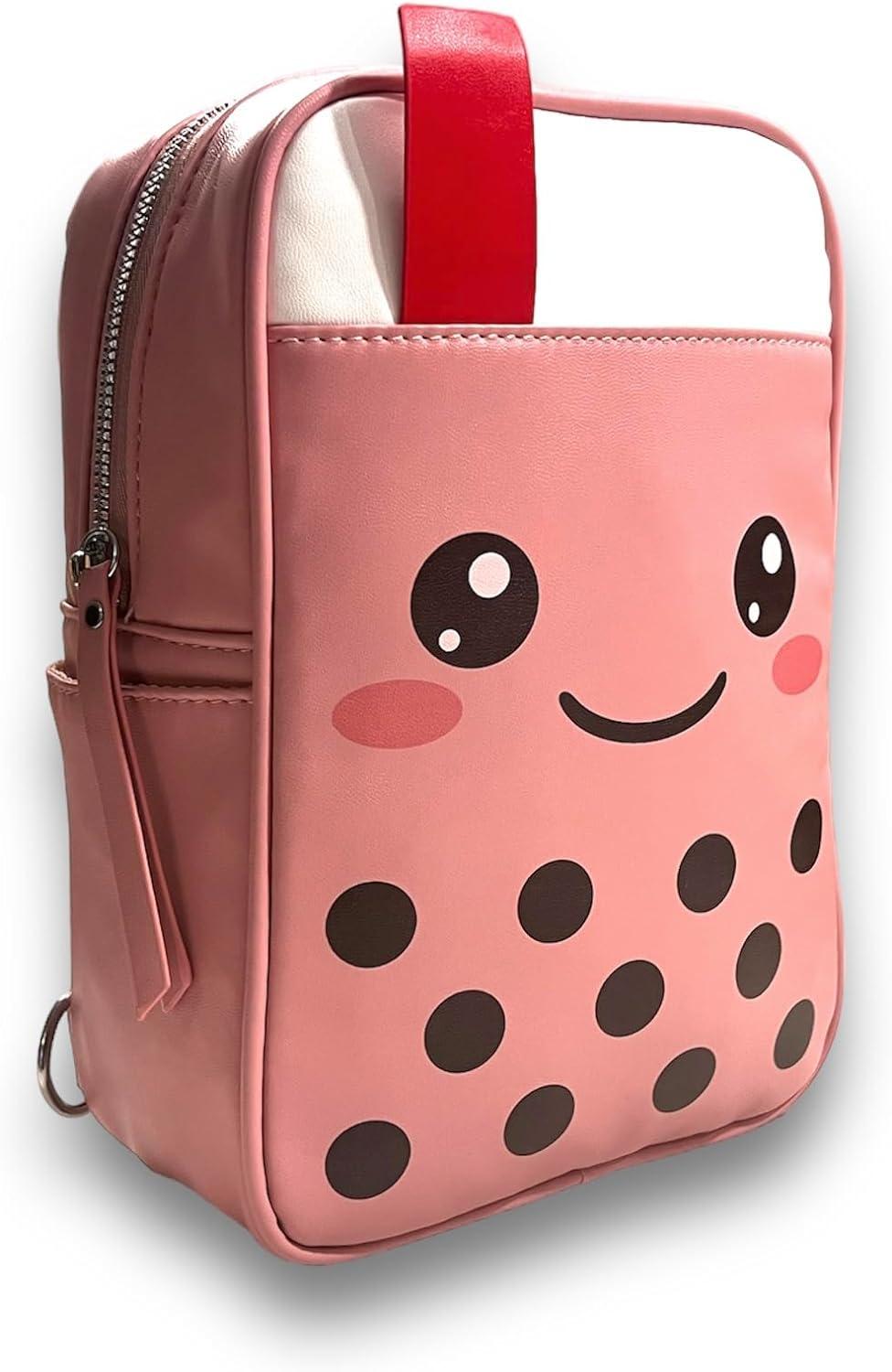 Ellie Dang Designs Cute Kawaii Boba Milk Tea Faux-Leather Shoulder ...