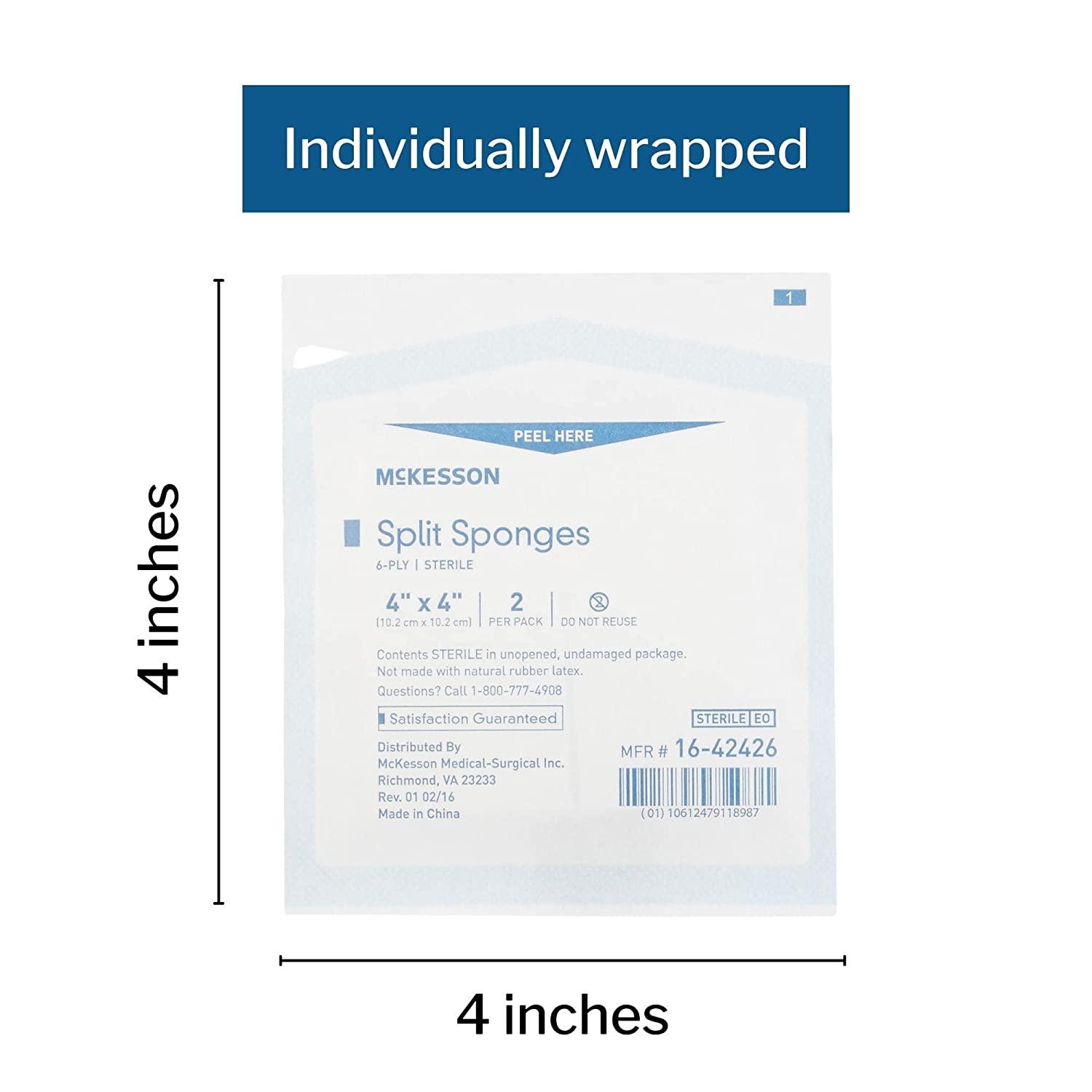 McKesson Split Sponges 6-Ply Sterile I.V. and Tracheostomy Dressings ...