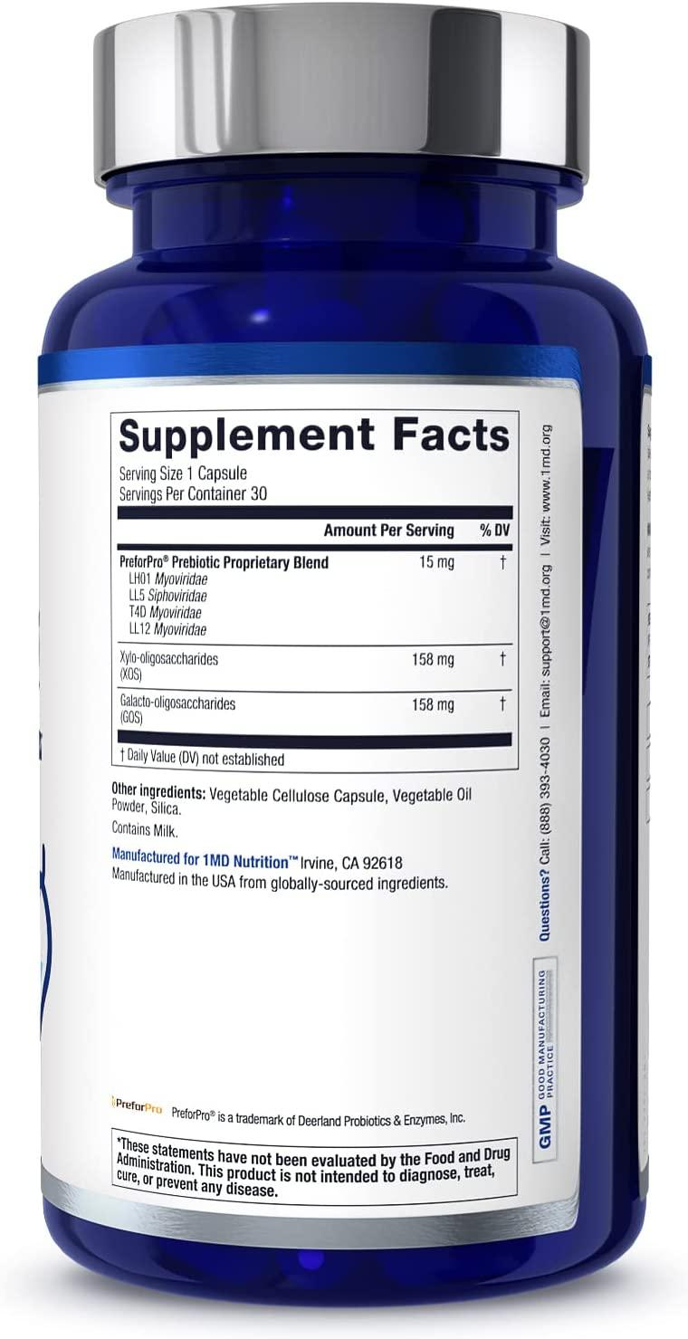 1MD PreBioMD - Prebiotic with PreforPro for Healthy Digestion & Gut ...