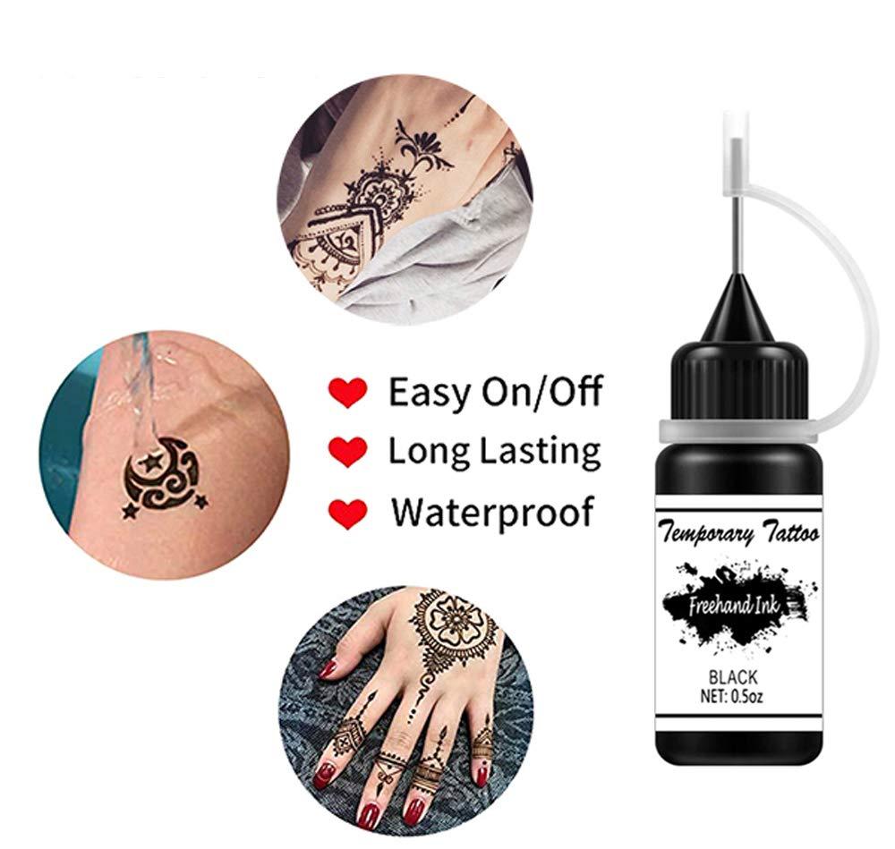 TOFD Temporary Tattoo Kit - Semi Permanent Freehand Ink for Body Art ...
