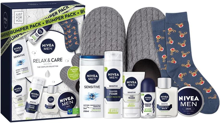 NIVEA MEN Relax & Care Gift Set - Shower Gel, Face Wash, Anti ...
