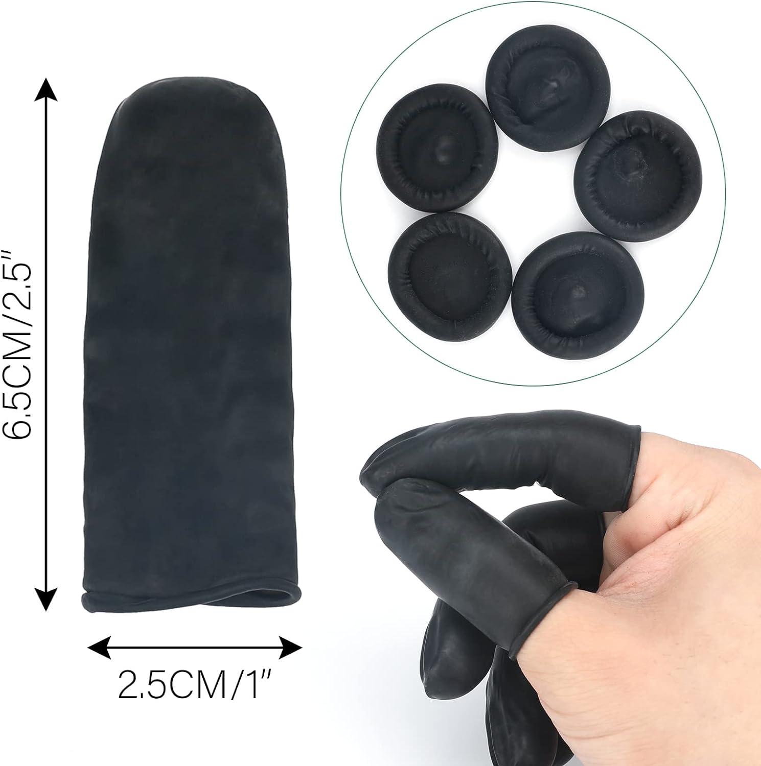 G2PLUS Black Latex Finger Cots - 200pcs Anti-Static Finger Covers for ...