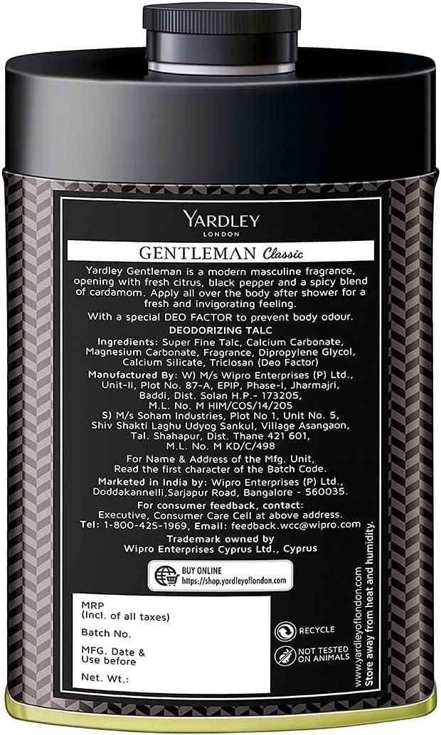 Yardley London Gentleman Classic Talcum Powder 2 x 100g - Luxurious ...