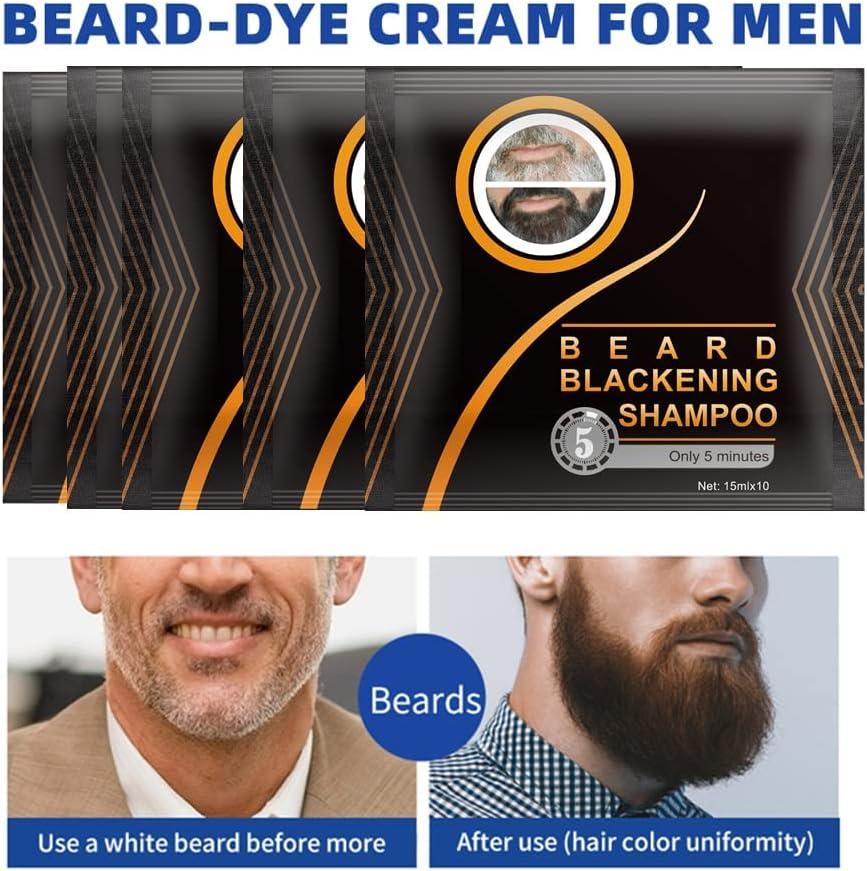 Black Beard Hair Shampoo Dye - 20 Pcs Natural Blackening Dye for Men ...