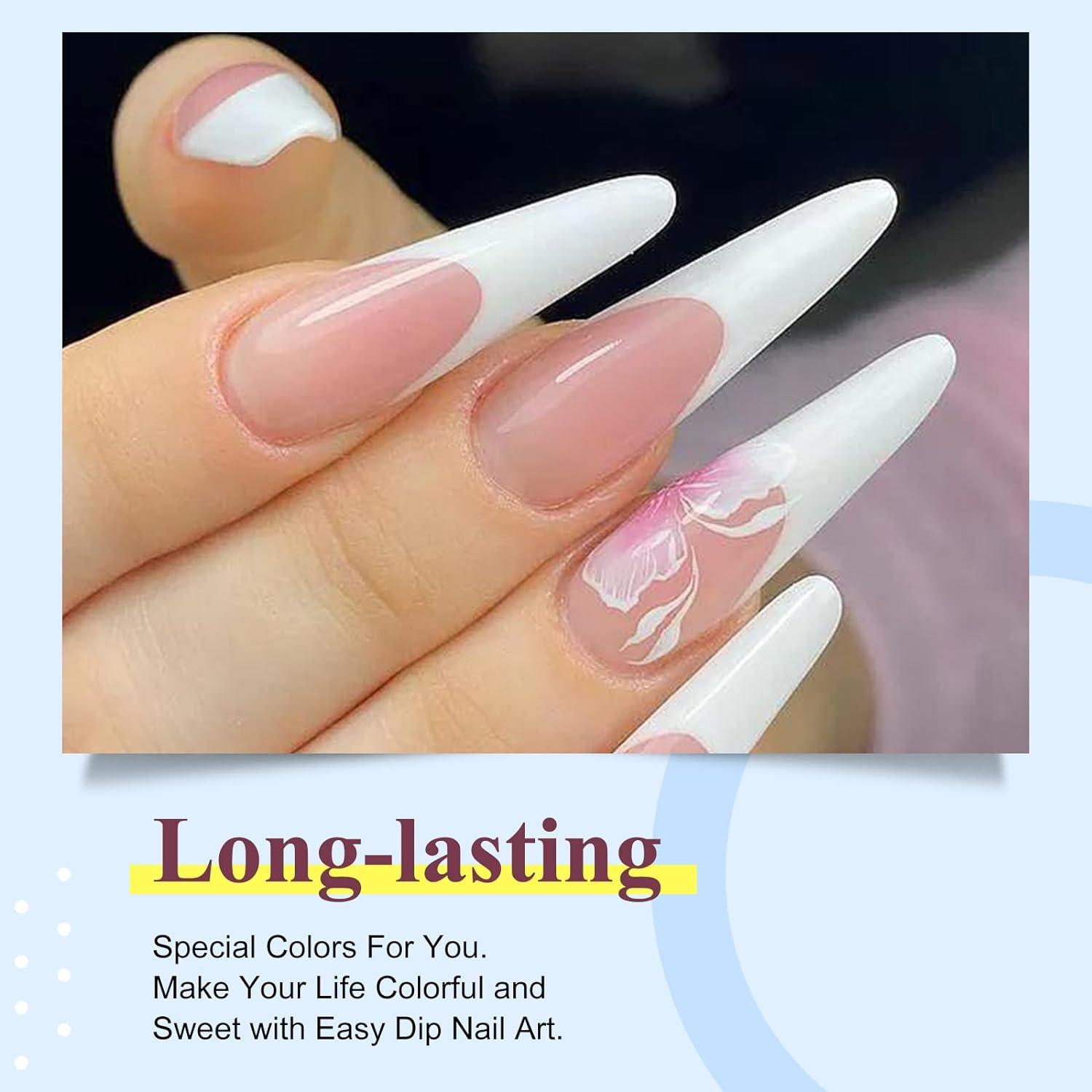 French Manicure Dipping Powder Set - Pink & White | 28g/Box, No UV/LED ...