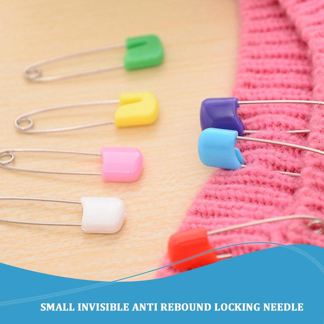 50 Mini Baby Safety Needles - Child-Safe Multi-Colored Diaper Pins for ...