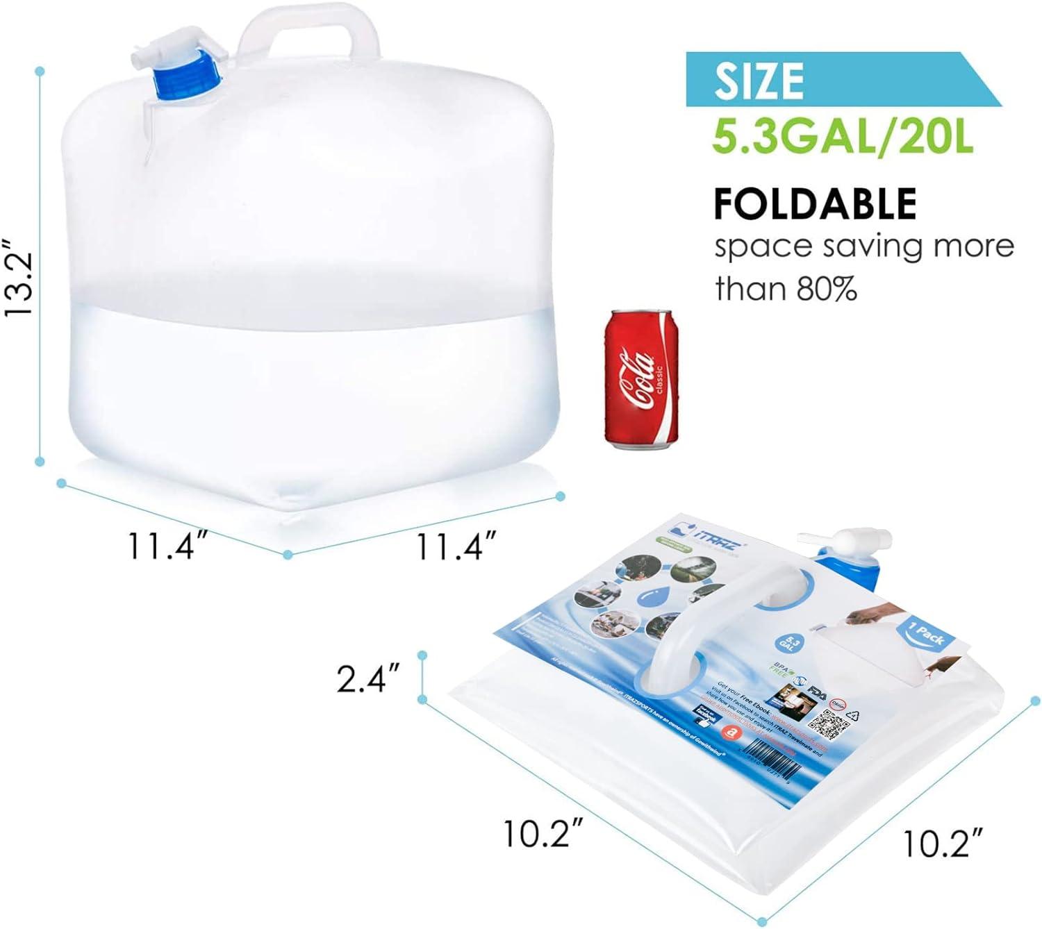 ITRAZ Collapsible Water Container BPA Free Camping Water Storage ...