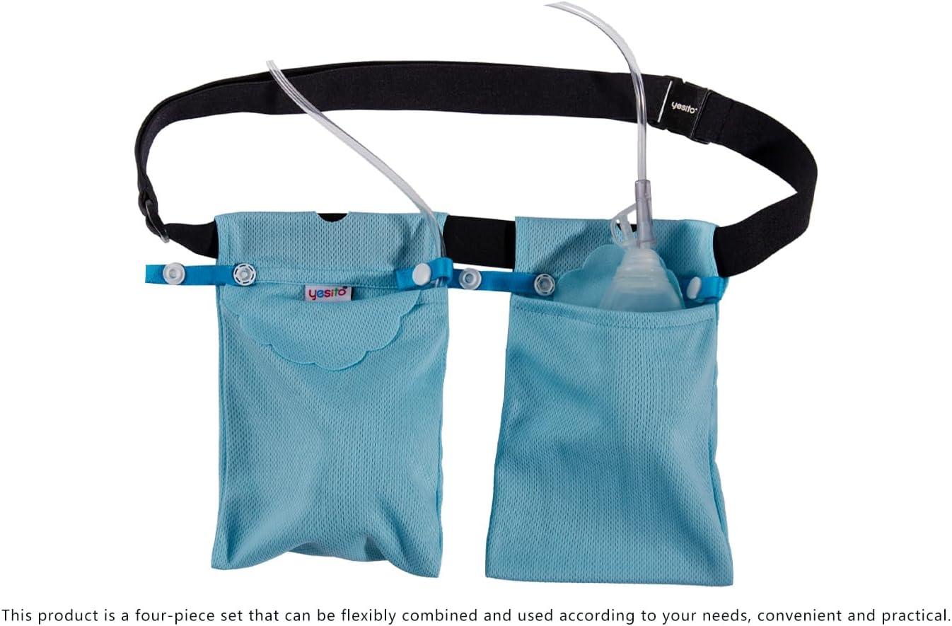 Mastectomy Drain Pouch with Shower Bag | Blue Mesh Drainage for Breast ...