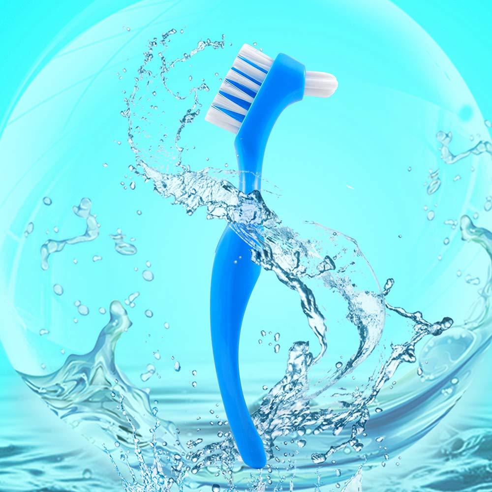 Denture Clean Toothbrush - Multi-Layered Hard Bristles for Total ...