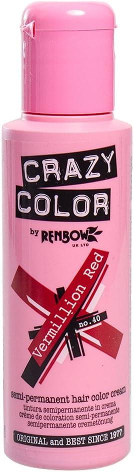 Crazy Color Vermillion Red 40 Semi-Permanent Hair Dye 100 ml by Crazy ...