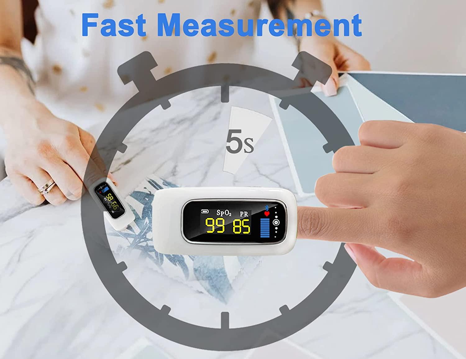 Bluetooth Rechargeable Pulse Oximeter Fingertip | SmileCare Oxygen ...