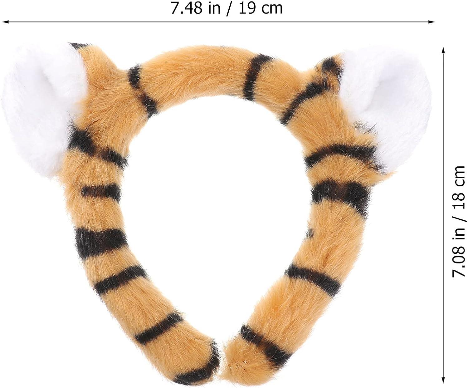 Lurrose Tiger Headband Plush Ear Hair Hoop - Cute Zoo Animal Costume ...