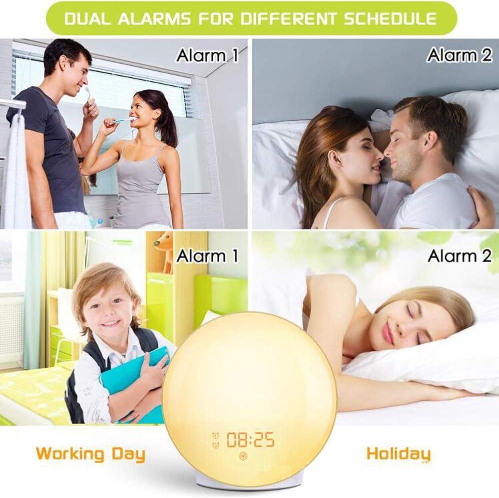 Light Alarm Clock with Sunrise Simulation | LED Wake Up Light & FM ...