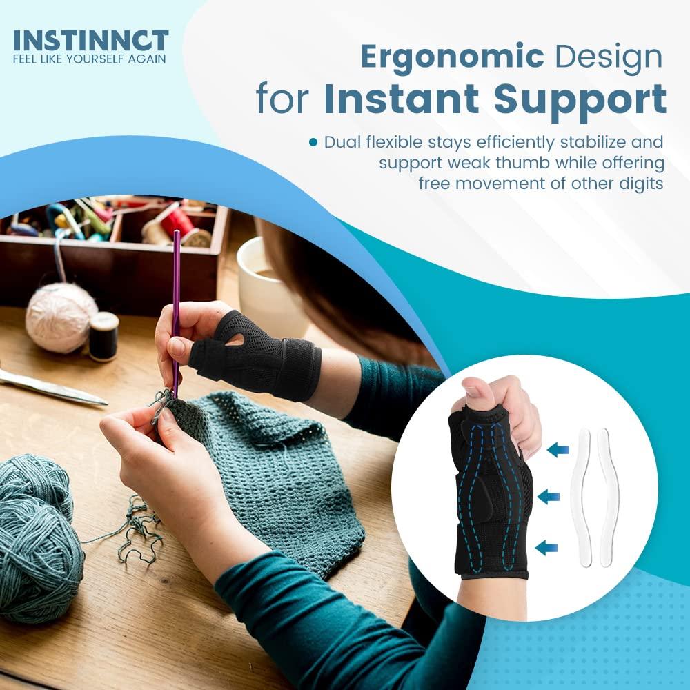 INSTINNCT Wrist Thumb Support Brace | Adjustable, Flexible Thumb Brace ...