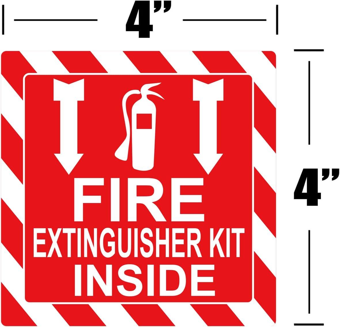 First Aid Kit and Fire Extinguisher Inside Stickers 4 Inch - Set of 8 ...