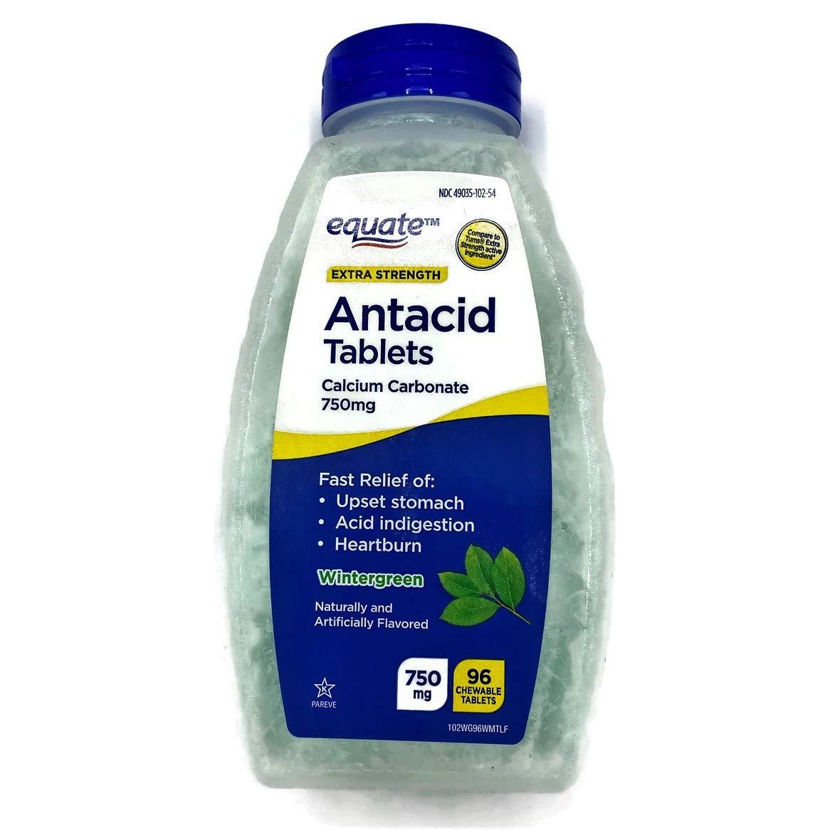Equate Extra Strength Antacid Wintergreen 750 mg - 96 Chewable Tabs ...