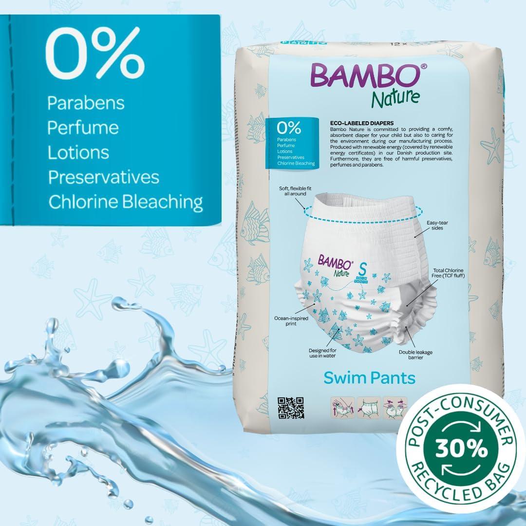 Bambo Nature Premium Swim Nappy Pants | Small Size 7-12 kg | Disposable ...