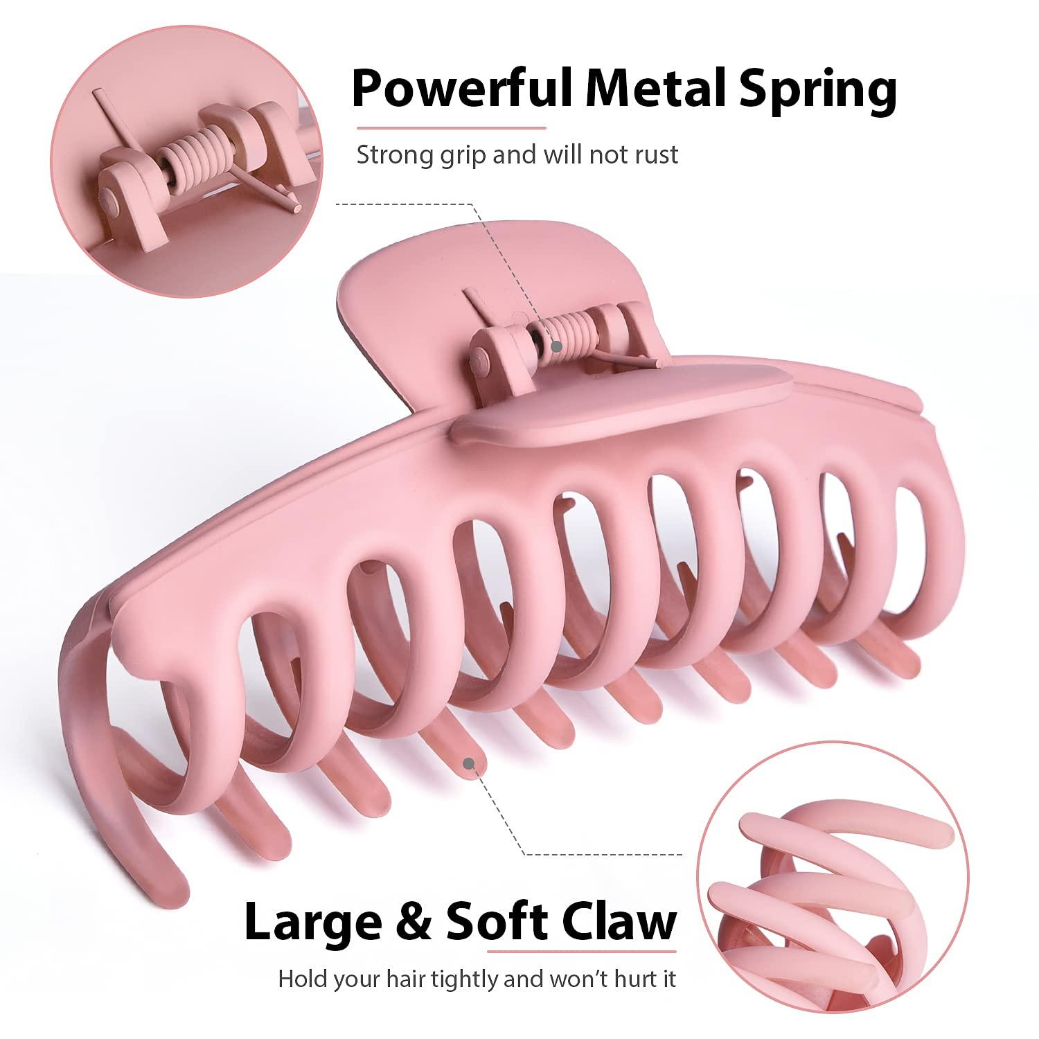 Bealee Nonslip Matte Hair Claw Clips - 4.35 Inch Large Banana Jaw Clips ...