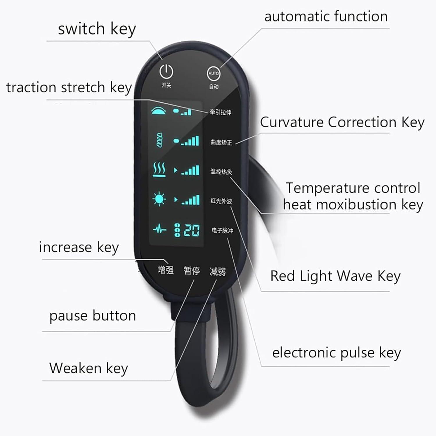 Mobyat Cervical Traction Instrument - LCD Touchscreen Neck Traction ...