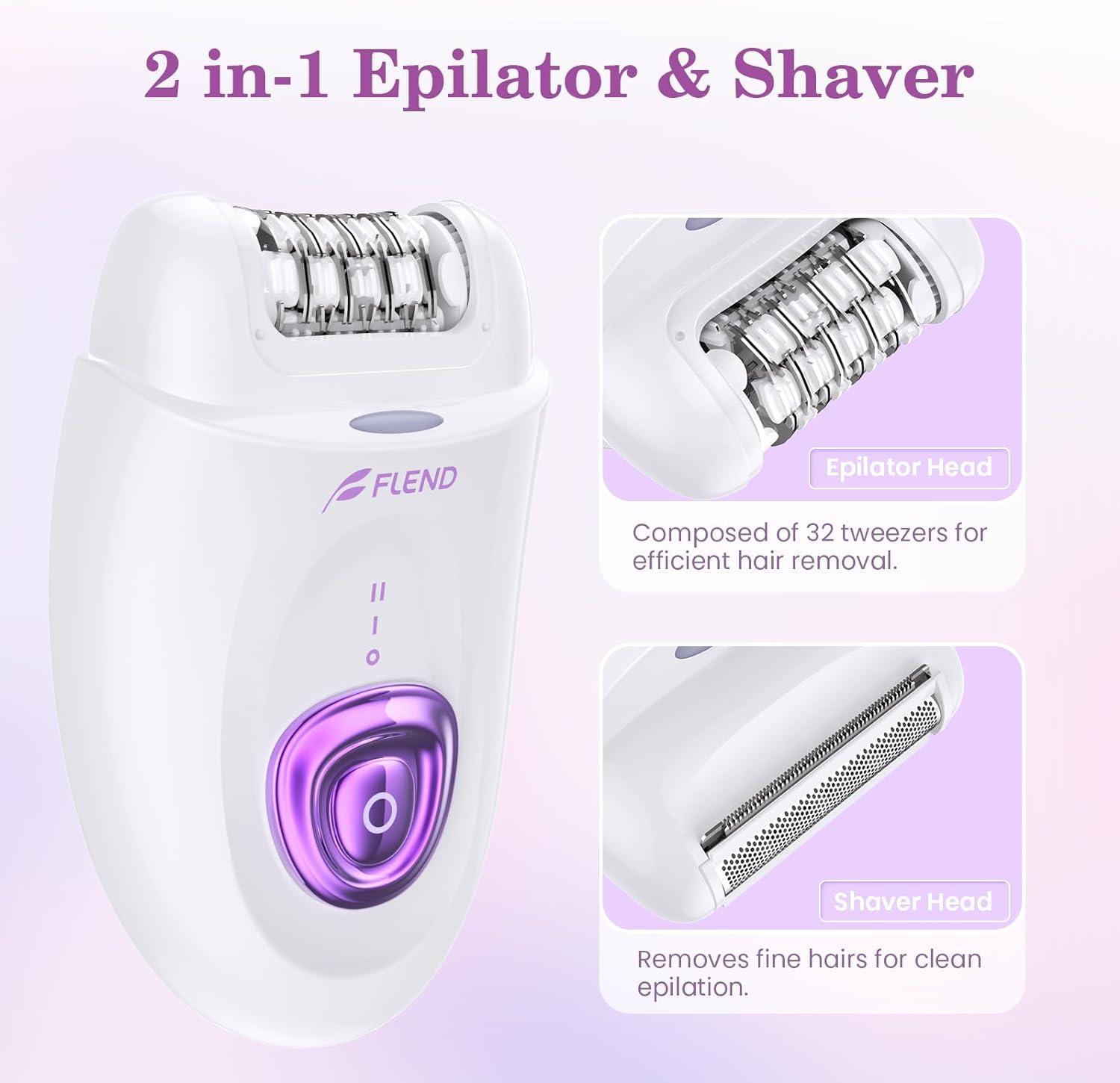 Facial Epilator for Women with 2 Speeds - Cordless 2-in-1 Epilator and ...
