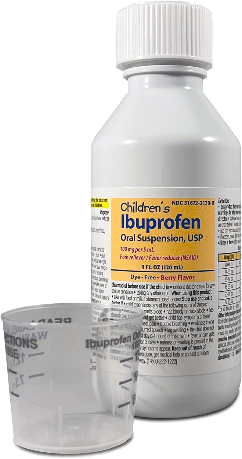 Taro Children's Ibuprofen Oral Suspension 100mg/5mL Pain & Fever Relief ...