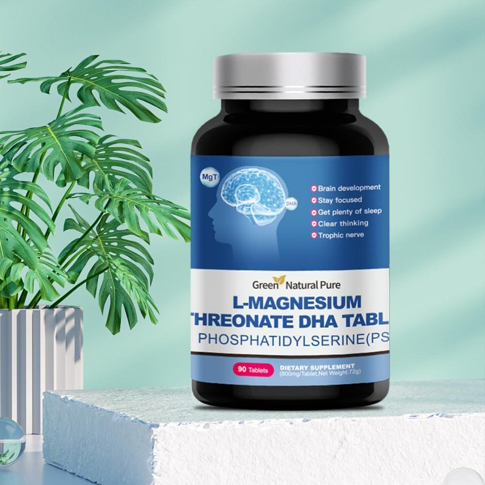 Green Natural Pure Magnesium Threonate DHA Tablet - High Absorption ...
