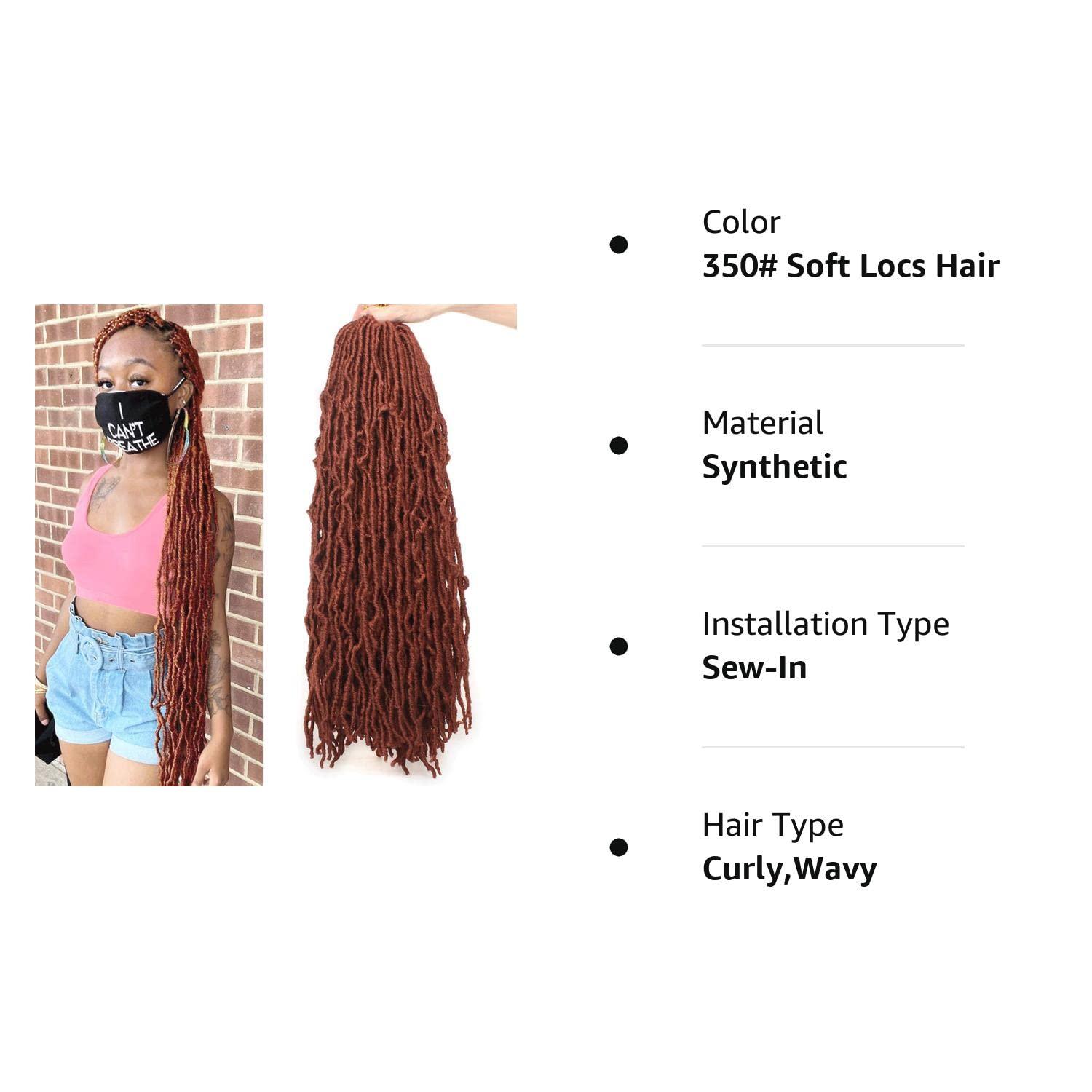 ZRQ 24 Inch Ginger Soft Locs Crochet Hair - 6 Packs Pre-looped Goddess ...